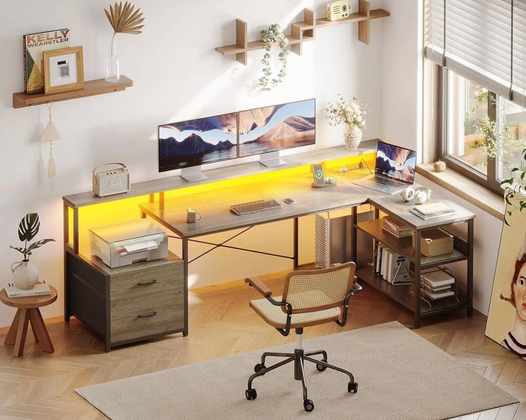 ODK L Shaped Desk with File Drawer - Essential Office Furniture