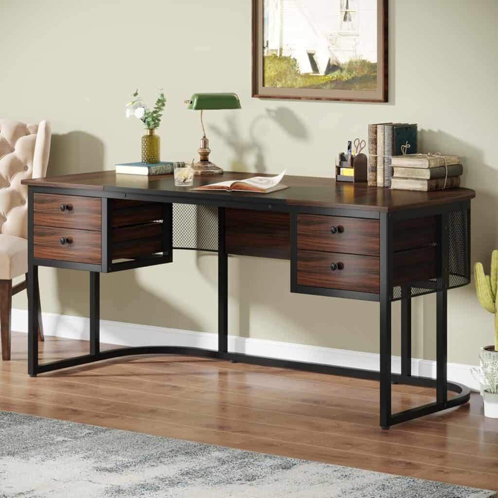 Tribesigns 63-Inch Executive Desk with 4 Drawers - Essential Office ...