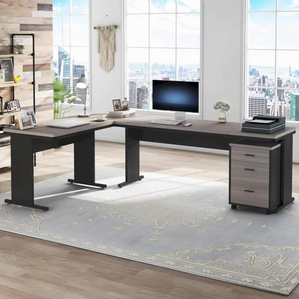 Tribesigns 83 Inch L-Shaped Desk with Drawers - Essential Office Furniture
