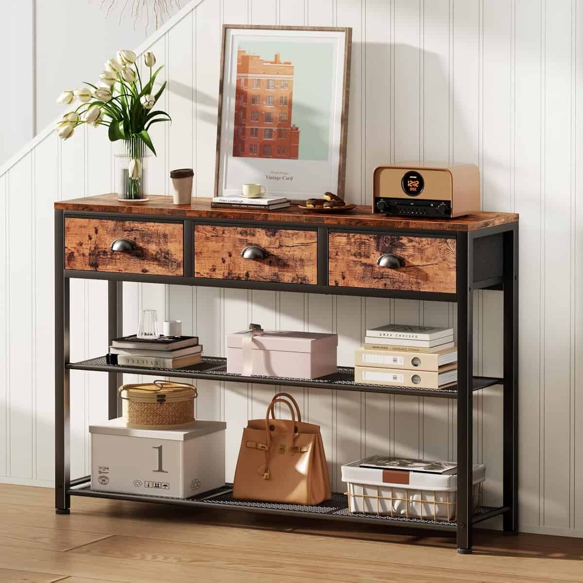 Tribesigns 63-Inch Farmhouse Console Table with Storage - Essential ...