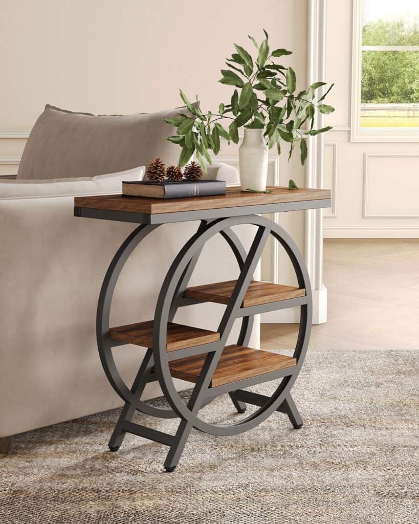 LITTLE TREE 26-Inch Brown 4-Tier End Table - Essential Office Furniture