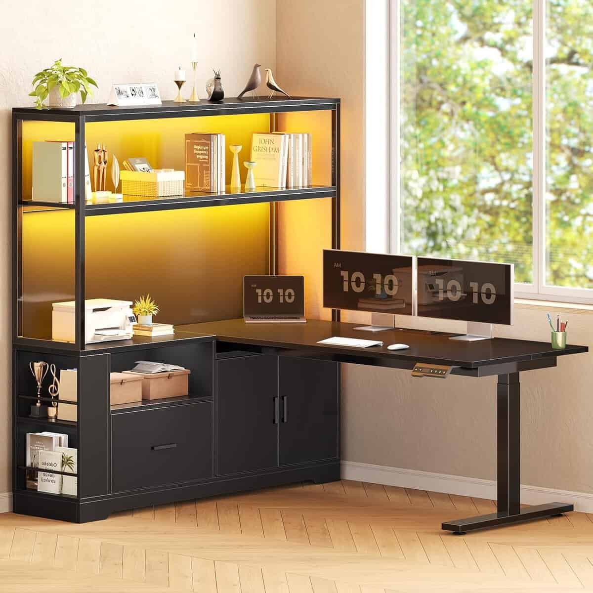 Tribesigns 79" Rustic Brown Double Office Desk - Essential Office Furniture