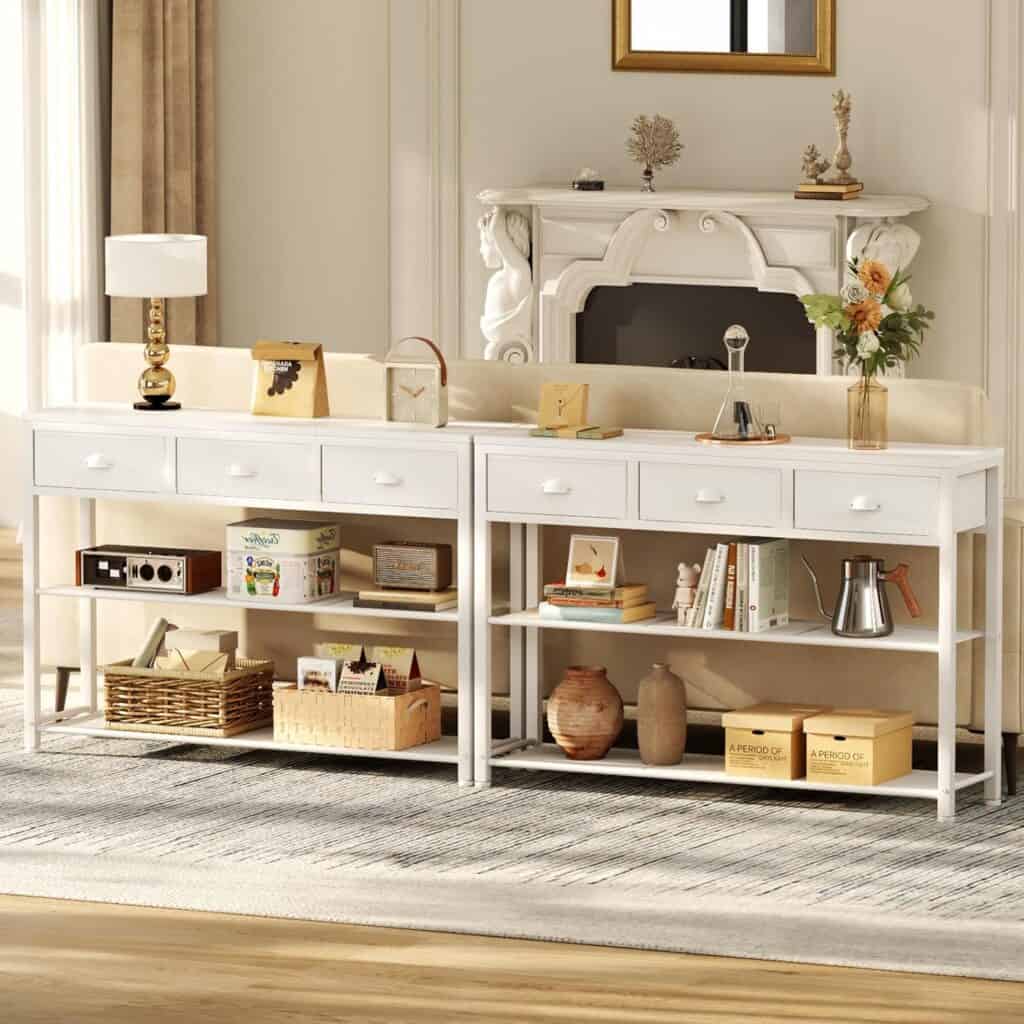 Furologee 38-Inch White Console Entryway Table - Essential Office Furniture