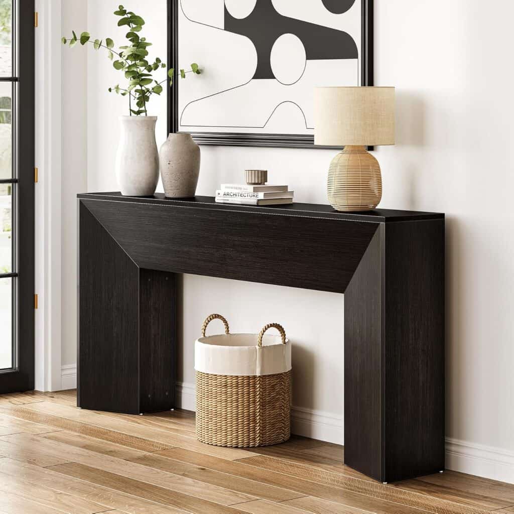LITTLE TREE 63-Inch Black Console Table - Essential Office Furniture