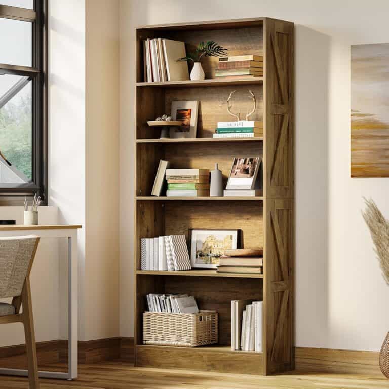 LITTLE TREE 70.87-Inch Tall Farmhouse Bookcase - Essential Office Furniture