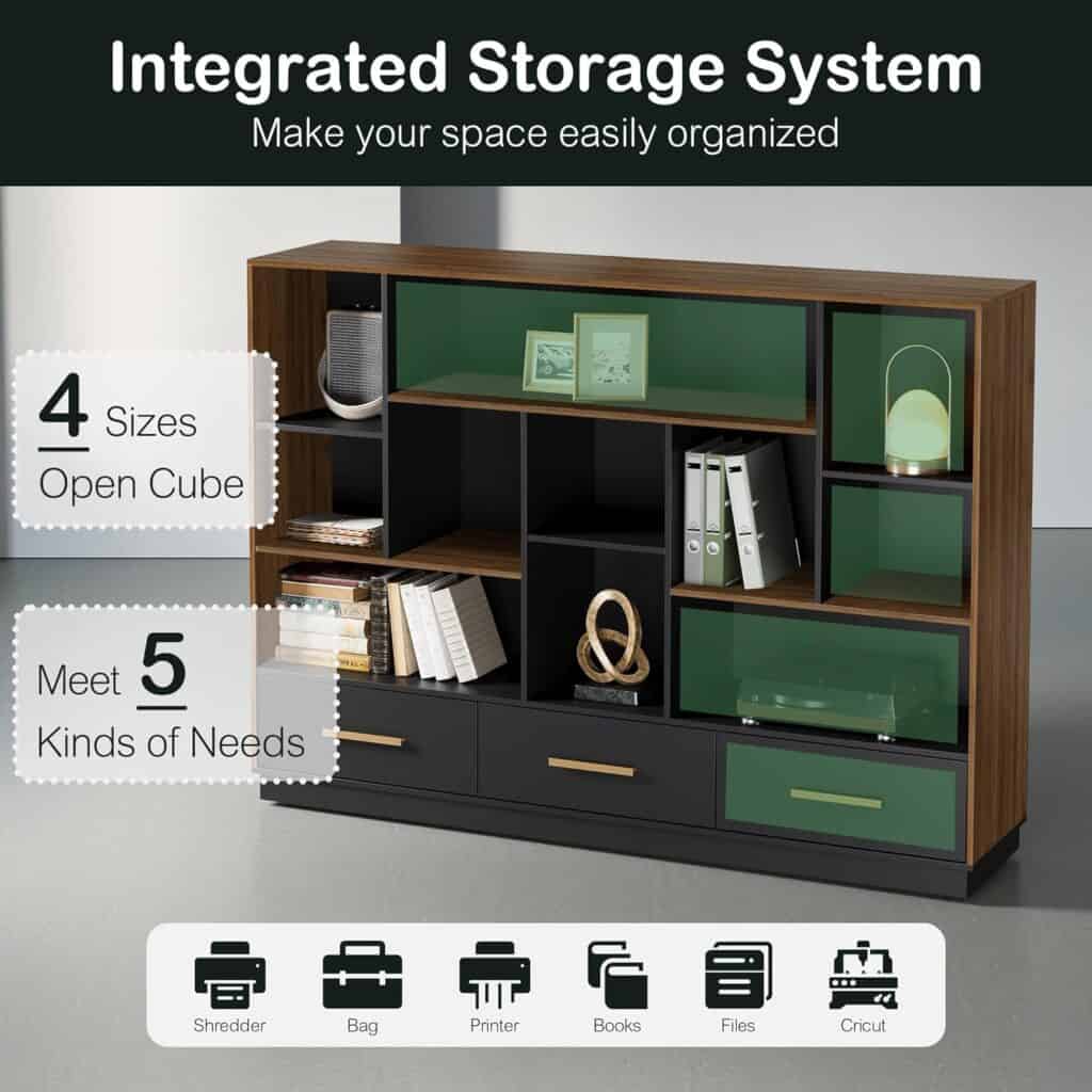 ModernMate 60-Inch Wide Bookcase with Black Walnut Finish - Essential ...