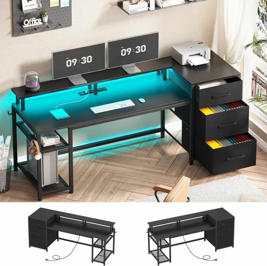 SEDETA 59-Inch Office Desk-Black - Essential Office Furniture