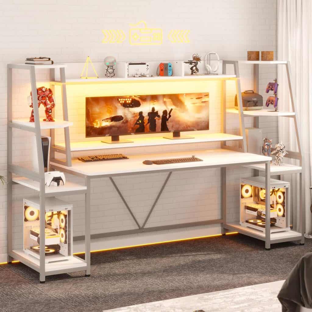 SEDETA 78.8" White Gaming Desk - Essential Office Furniture