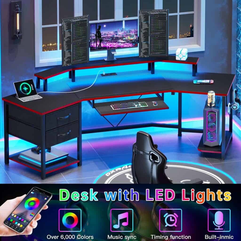 SEDETA 79‑Inch Wing‑Shaped Gaming Desk - Essential Office Furniture