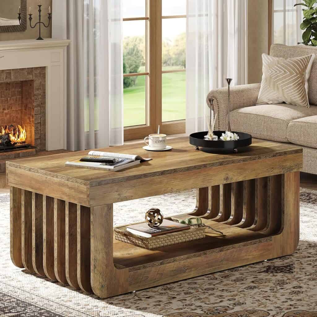 Tribesigns 47" Coffee Table Rustic Brown - Essential Office Furniture