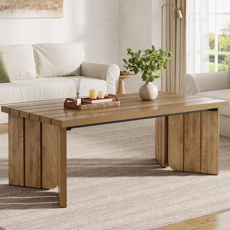 Tribesigns 47-Inch Coffee Table Walnut Wood - Essential Office Furniture