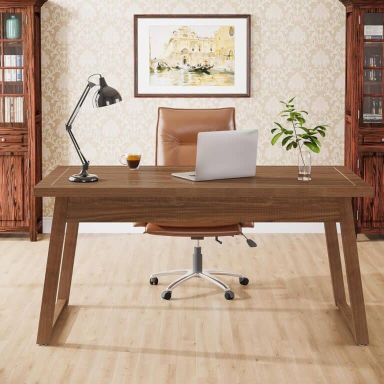 Tribesigns 55" Home Office Executive Desk –Walnut Brown - Essential ...