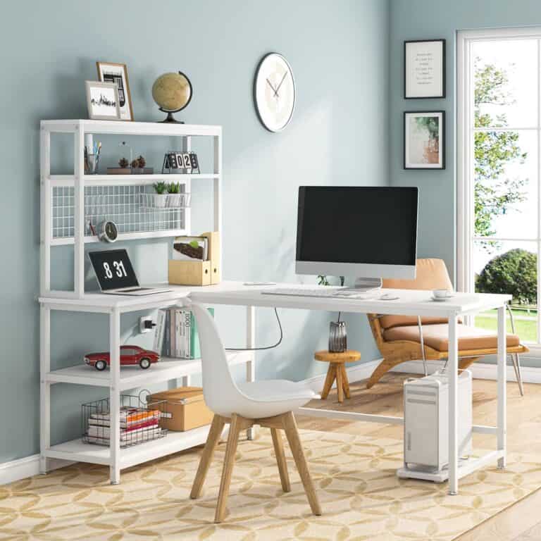 Tribesigns 55-Inch L-Shaped Computer Desk-White - Essential Office ...