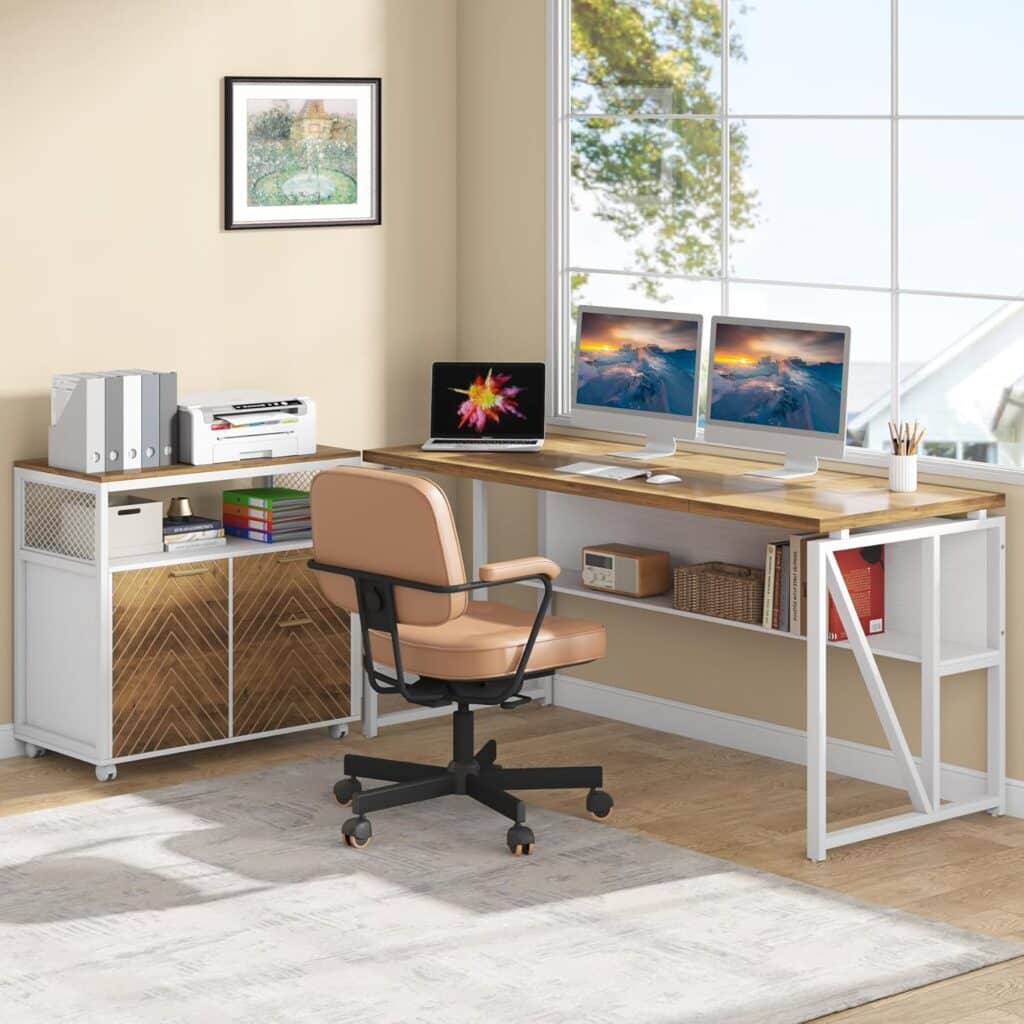 Tribesigns 63-Inch Executive Desk –Walnut - Essential Office Furniture