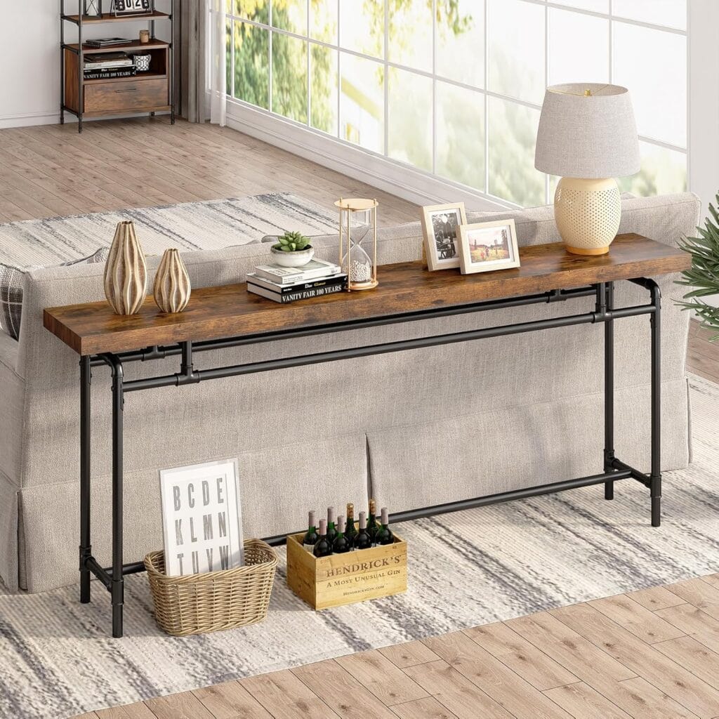 Tribesigns 70.9-Inch Extra Long Console Table-Brown - Essential Office ...