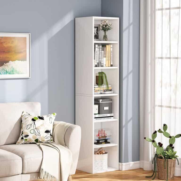 Tribesigns 70.9-Inch Tall Narrow Bookcase-White - Essential Office ...