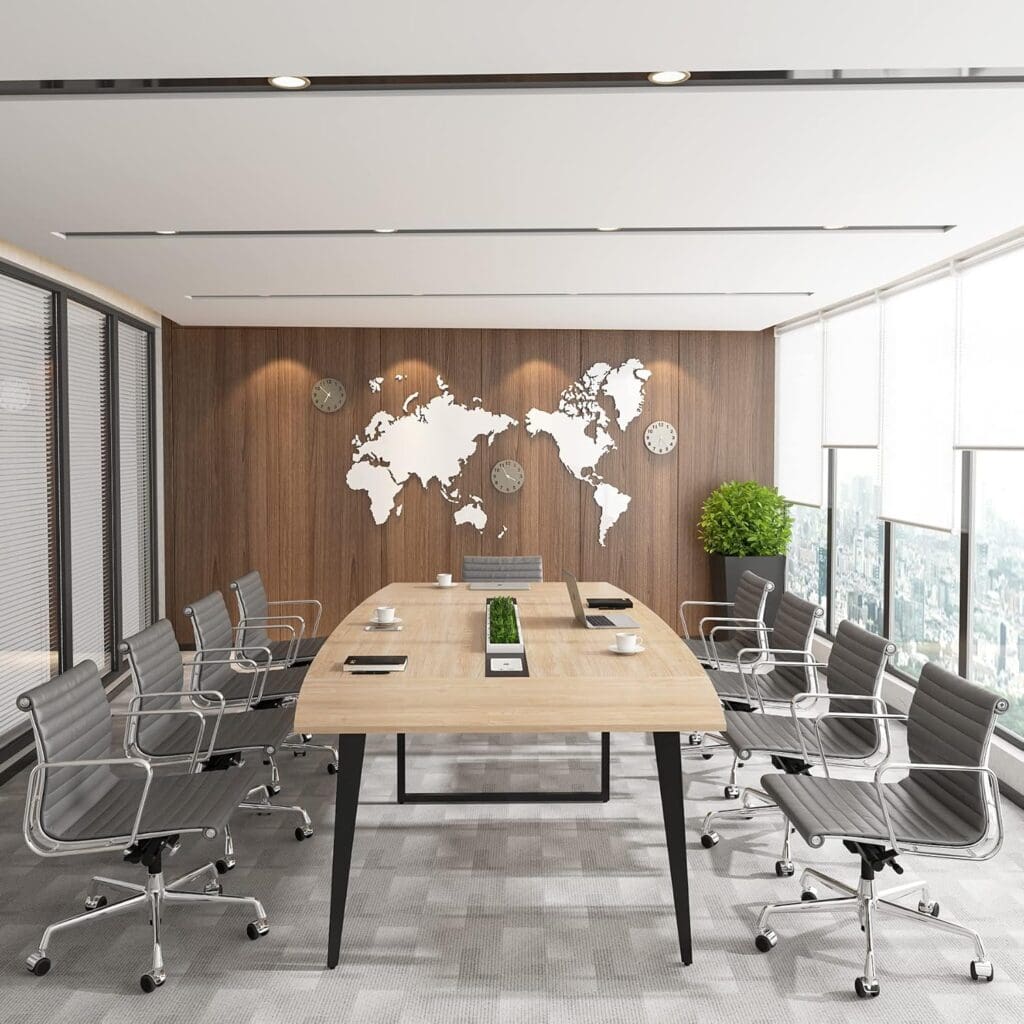 Tribesigns 8FT Conference Table – Light Wood Grain - Essential Office ...