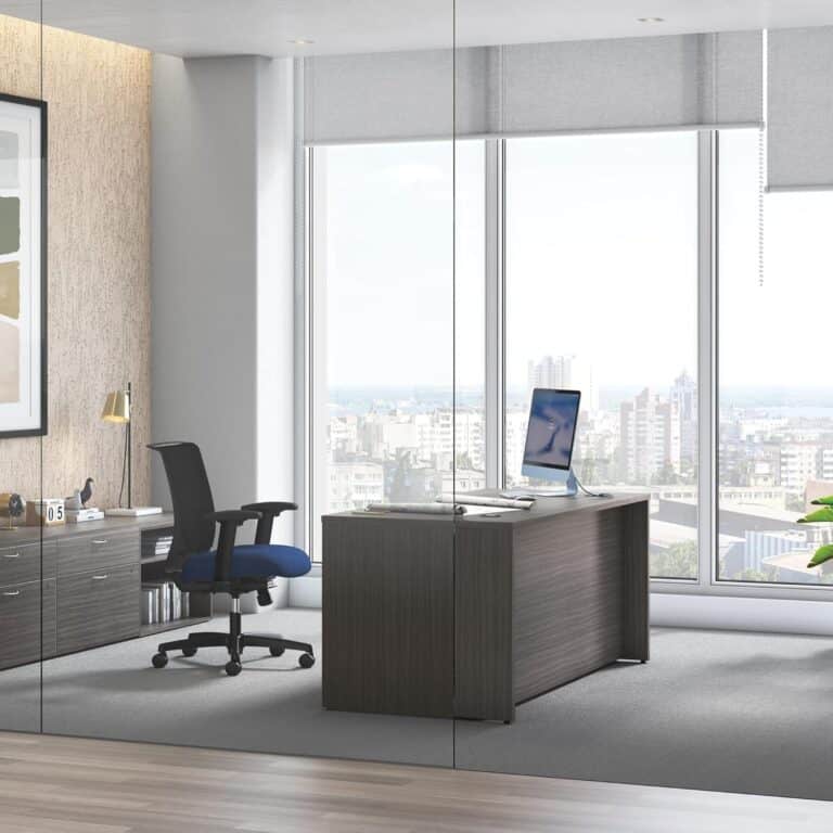 HON MOD Executive Office Desk-Slate Teak - Essential Office Furniture