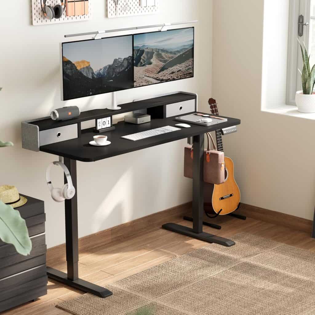 TRALT Electric Standing Desk 48 Inch-Black - Essential Office Furniture